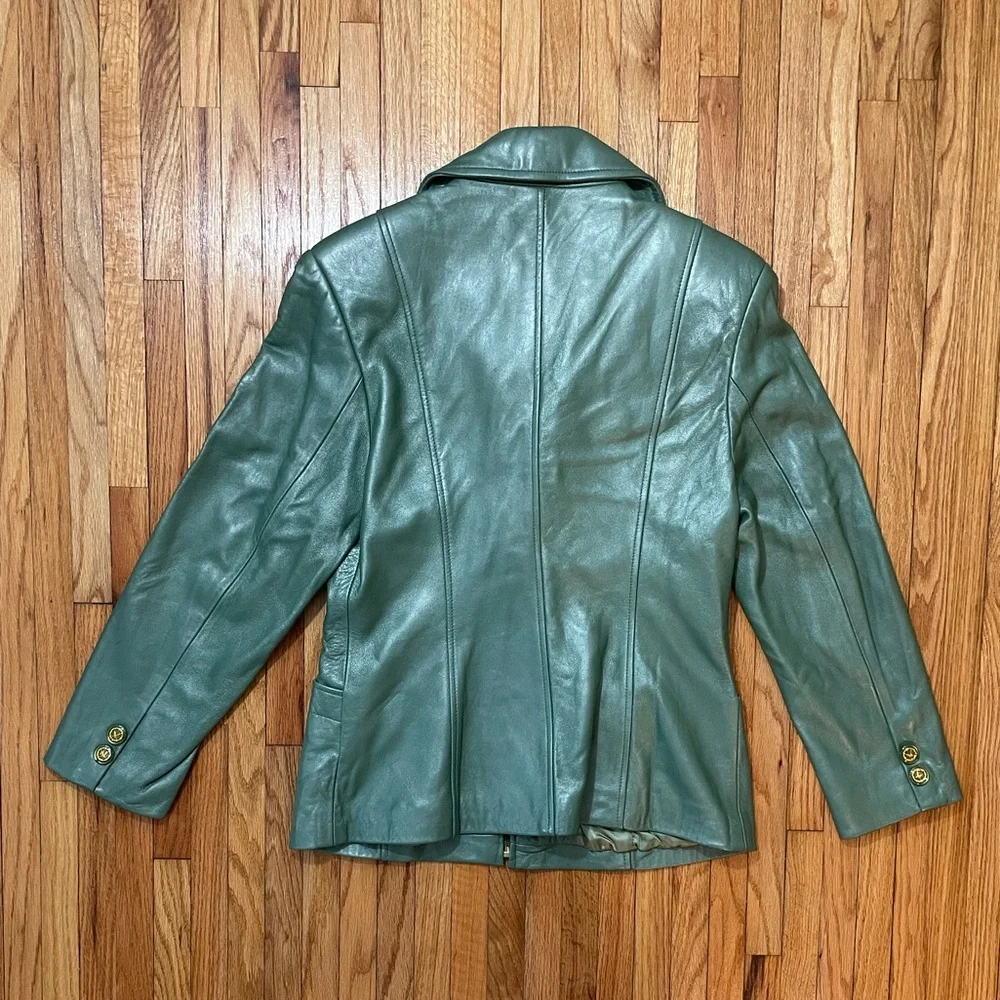 Vintage | Jackets & Coats | Green Italian Leather Jacket | Poshmark